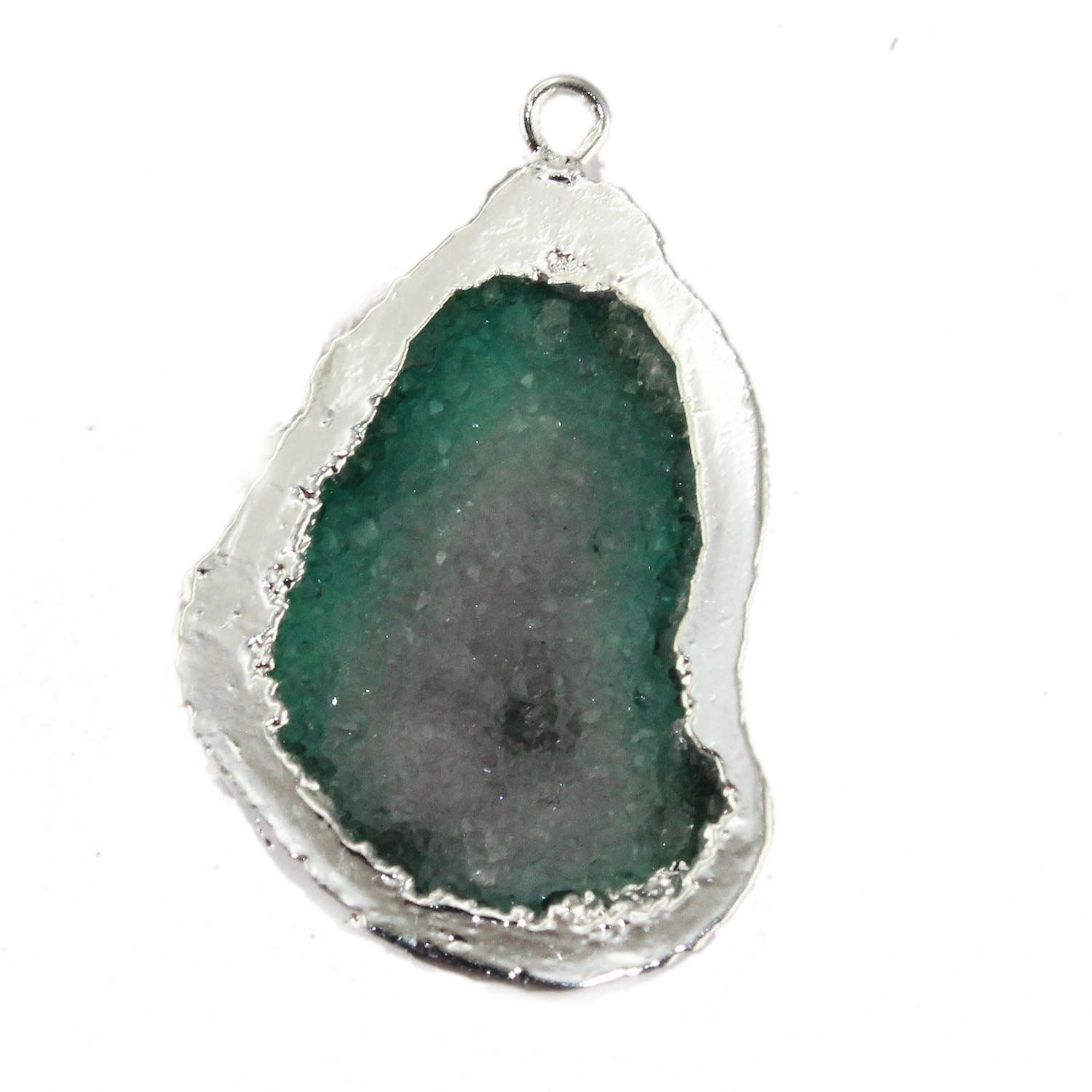 Single Bail Geodes Connectors Natural Geode Druzy Silver | Etsy