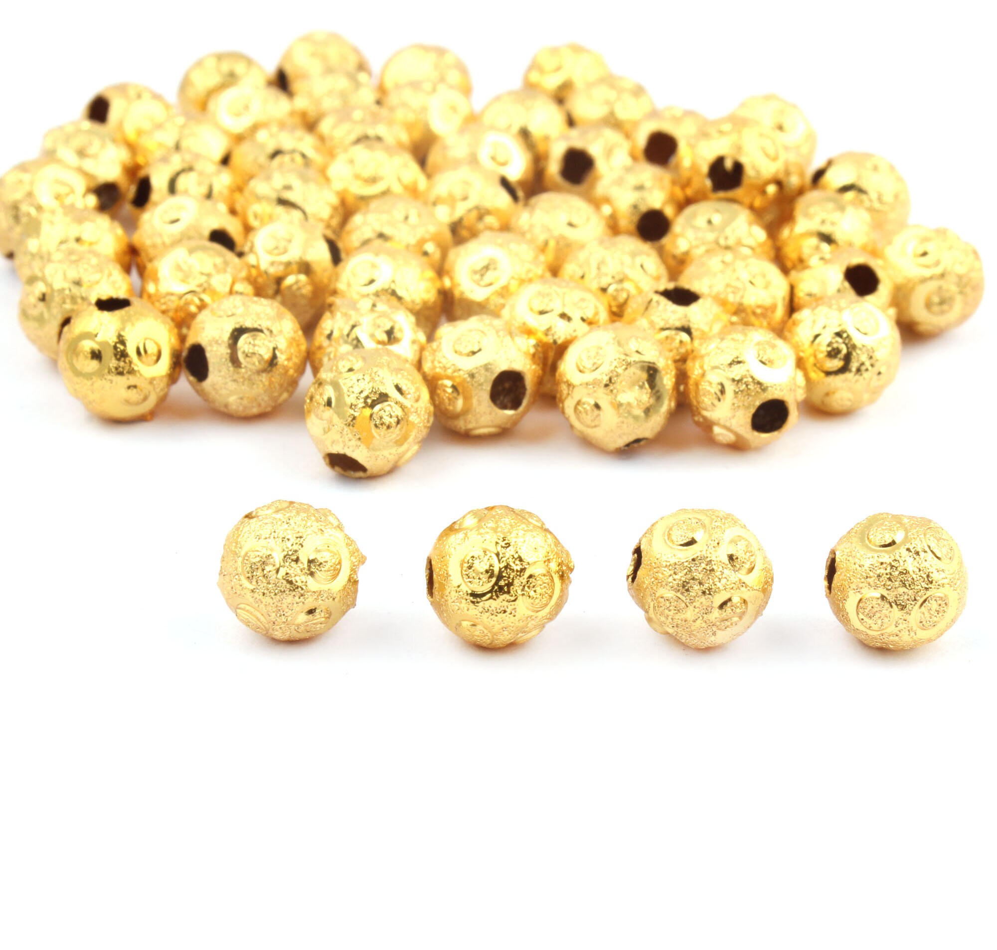 5mm Designer Gold Round Ball Beads Round Ball Brass Beads | Etsy