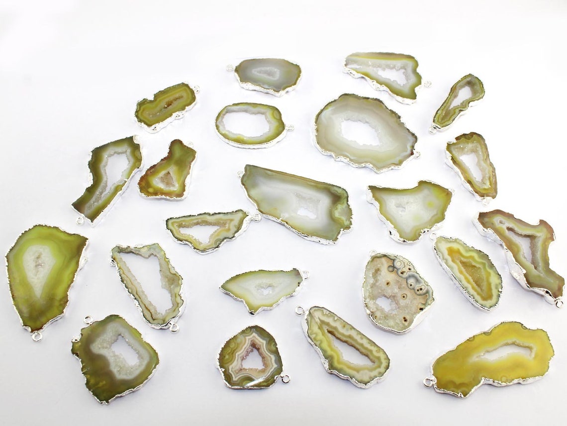 DIY Lemon Geode Slice Connectors Natural Purple Geode Slice | Etsy