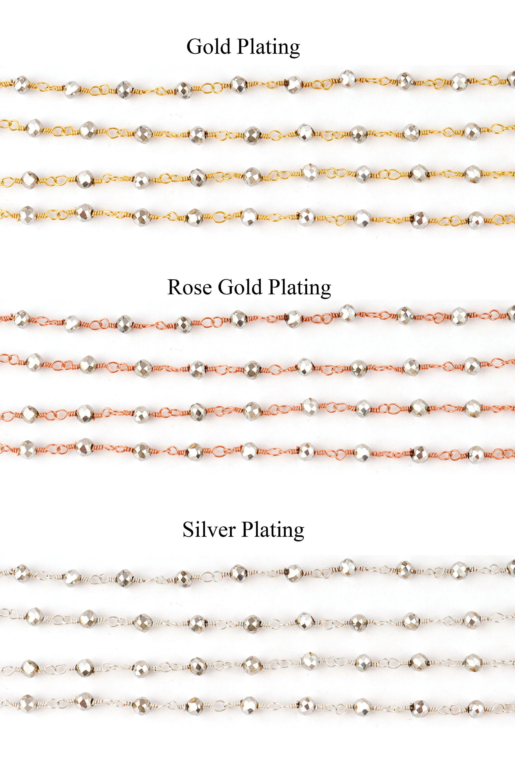 Faceted Pyrite Rosary Chain Rosary Beads Chain Gold Plated - Etsy