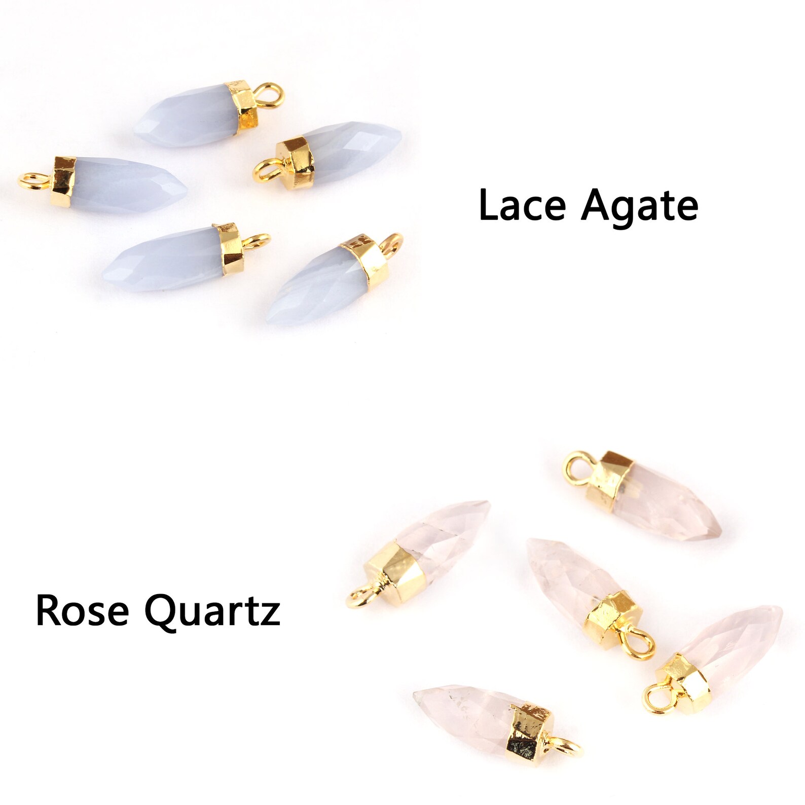 Natural Gemstone Faceted Bullet Shape Gold Plated Pendant - Etsy India