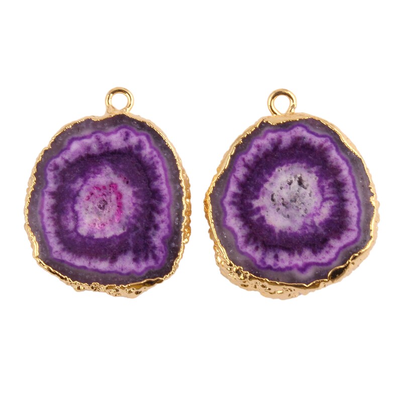 Purple Blue Solar Quartz Natural Solar Quartz Gold Plated - Etsy