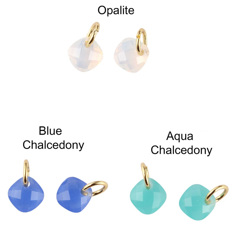 Checker Cut Cushion 8mm Hydro Quartz Gold Plated Brass Bail Connectors ...
