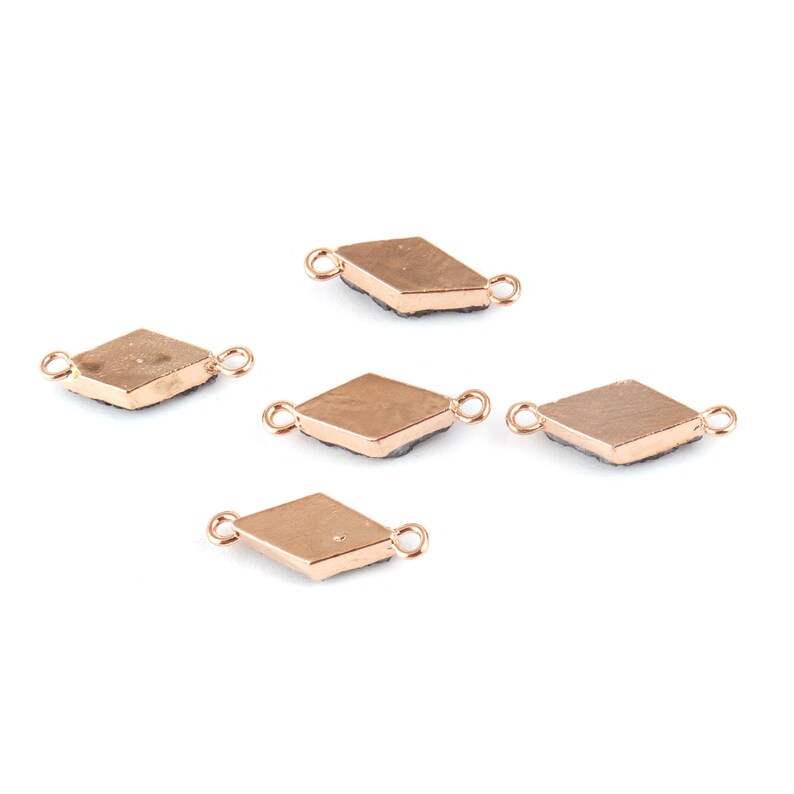 Real Sugar Druzy Long Rhombus Shape Rose Gold Plated Double - Etsy India