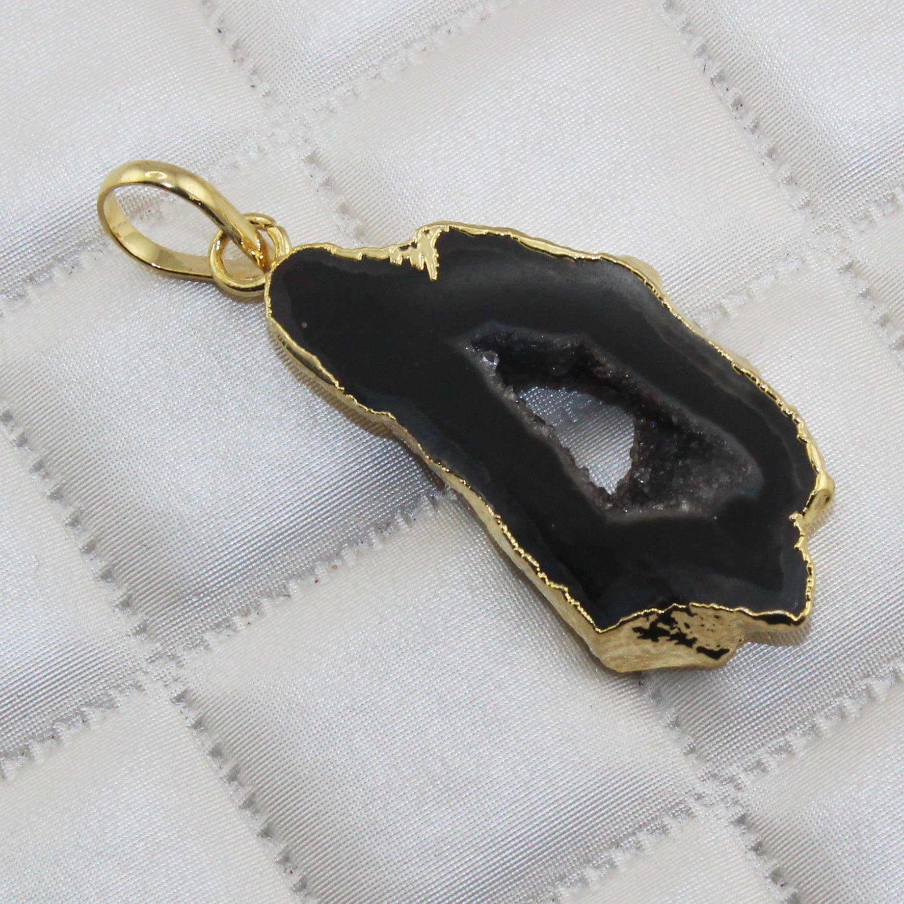 Superb Genuine Agate Geode Slice Druzy Crystal Gemstone 24k | Etsy