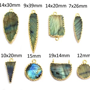 Natural Spectrolite Rainbow Fire Labradorite Mixed Shape Gold Plated ...