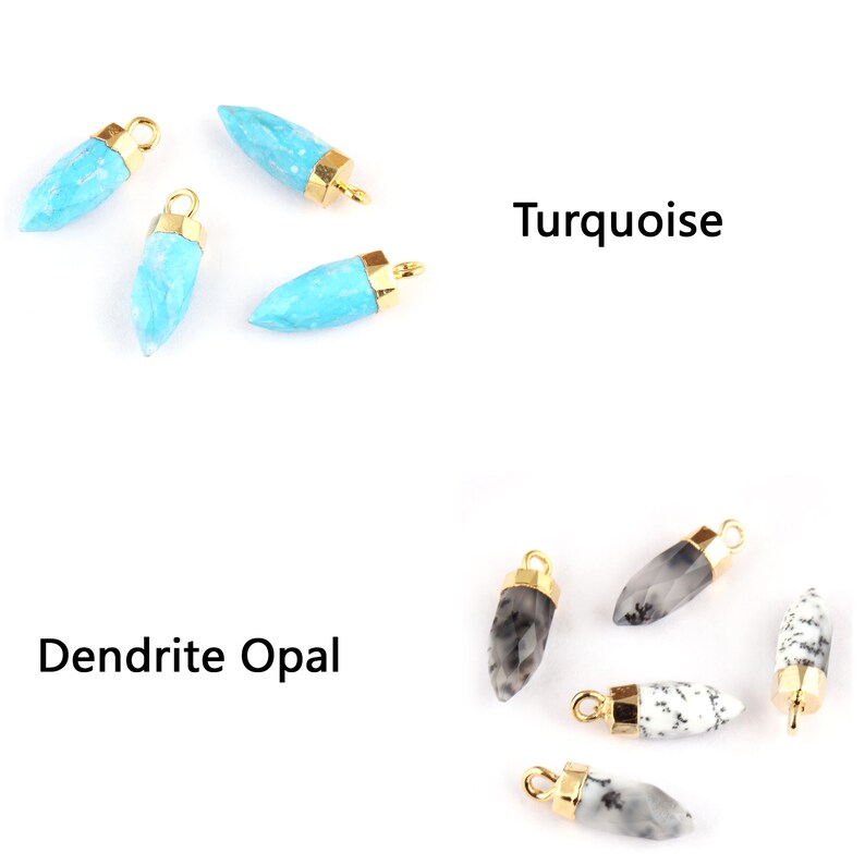 Natural Gemstone Faceted Bullet Shape Gold Plated Pendant - Etsy India