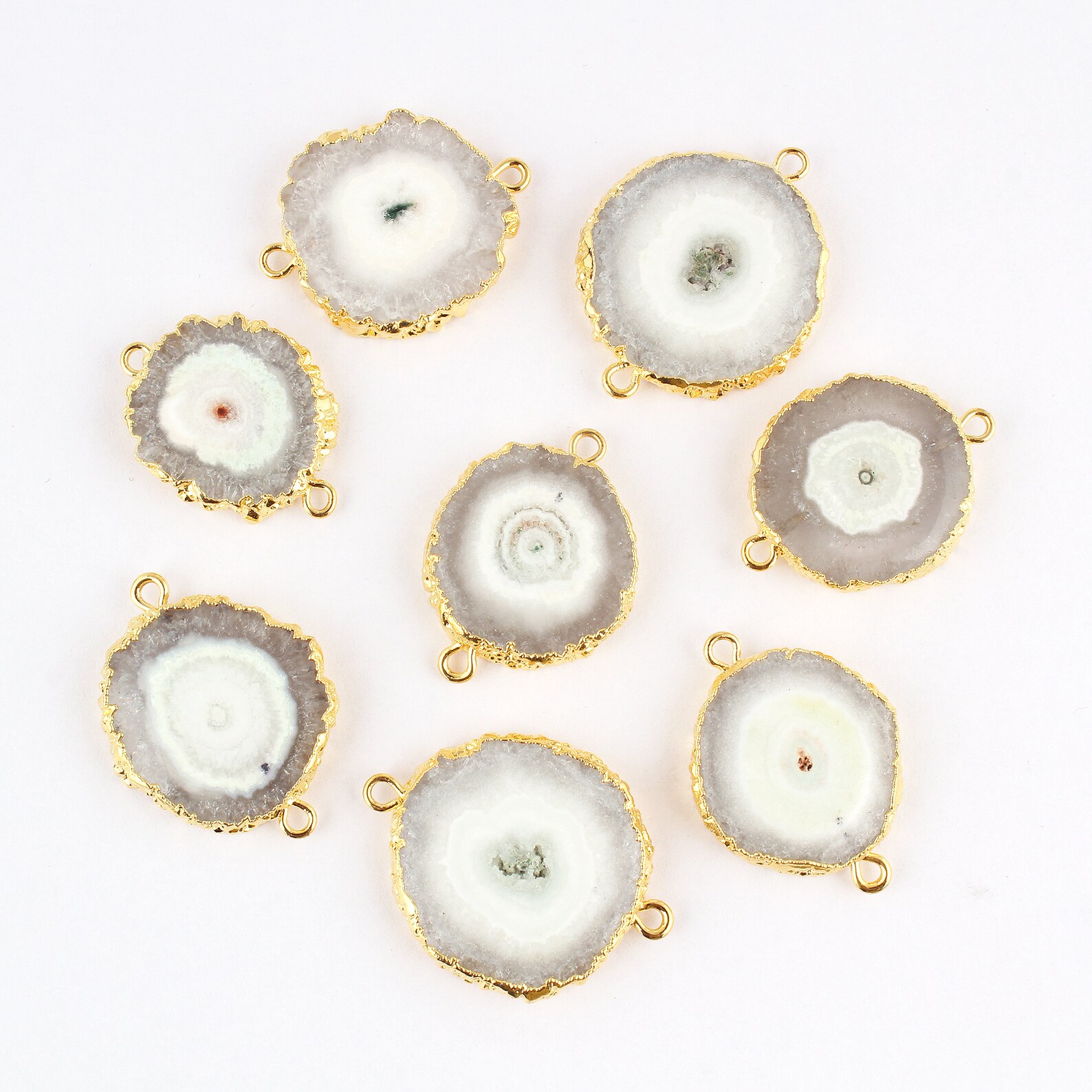 Natural off White Solar Quartz Gold Plated Double Bail - Etsy