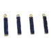 Royal Blue Bar Shape Natural Agate Druzy 24k Gold Electroplated Charms ...