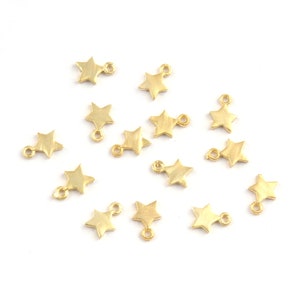Buy Star Charms, Gold Plated Star Connectors, Tiny Stars, Stars Pendat ...