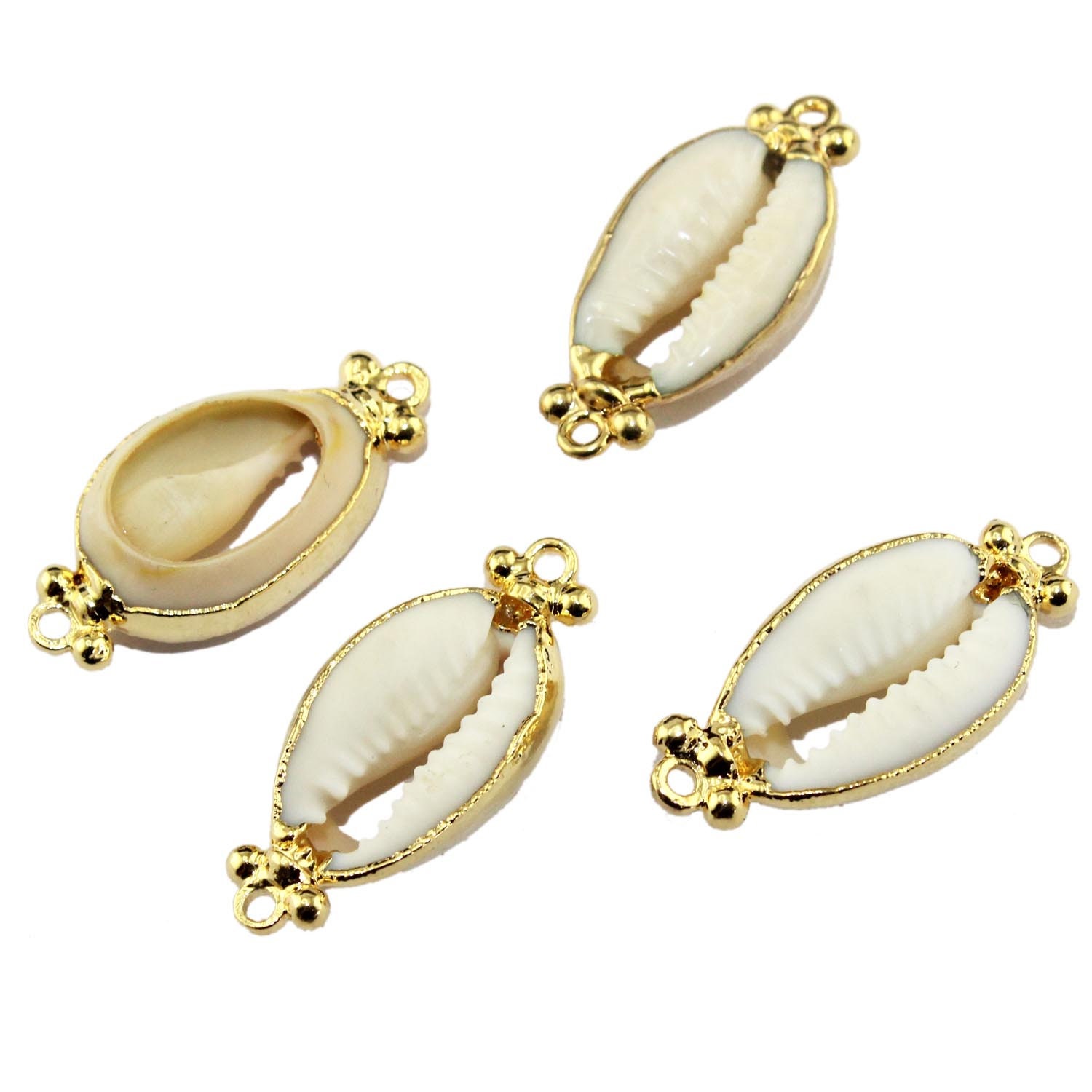 Natural Cowrie Shells Gold Plated Bracelet Connectors Gold | Etsy