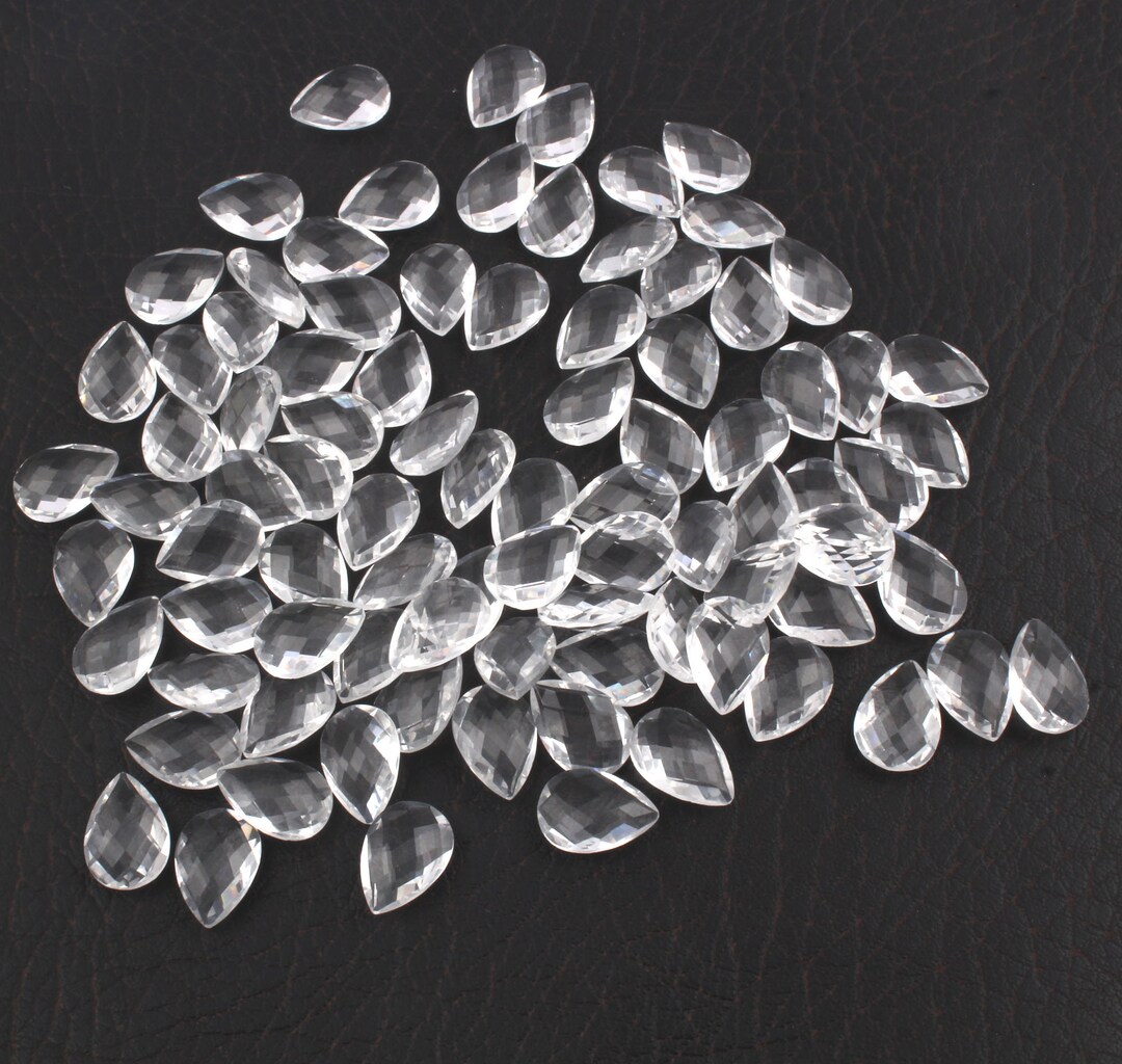 10X14 Mm Pear Shape Clear Hydro Quartz Gemstone, Faceted Gemstone ...