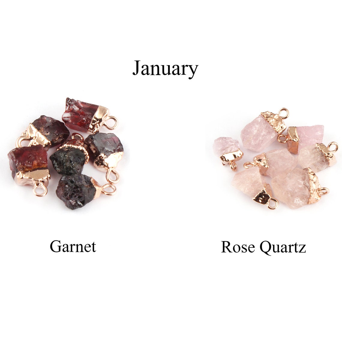 Choose Your Birthstone Natural Raw Rough Gemstone Rose Gold | Etsy