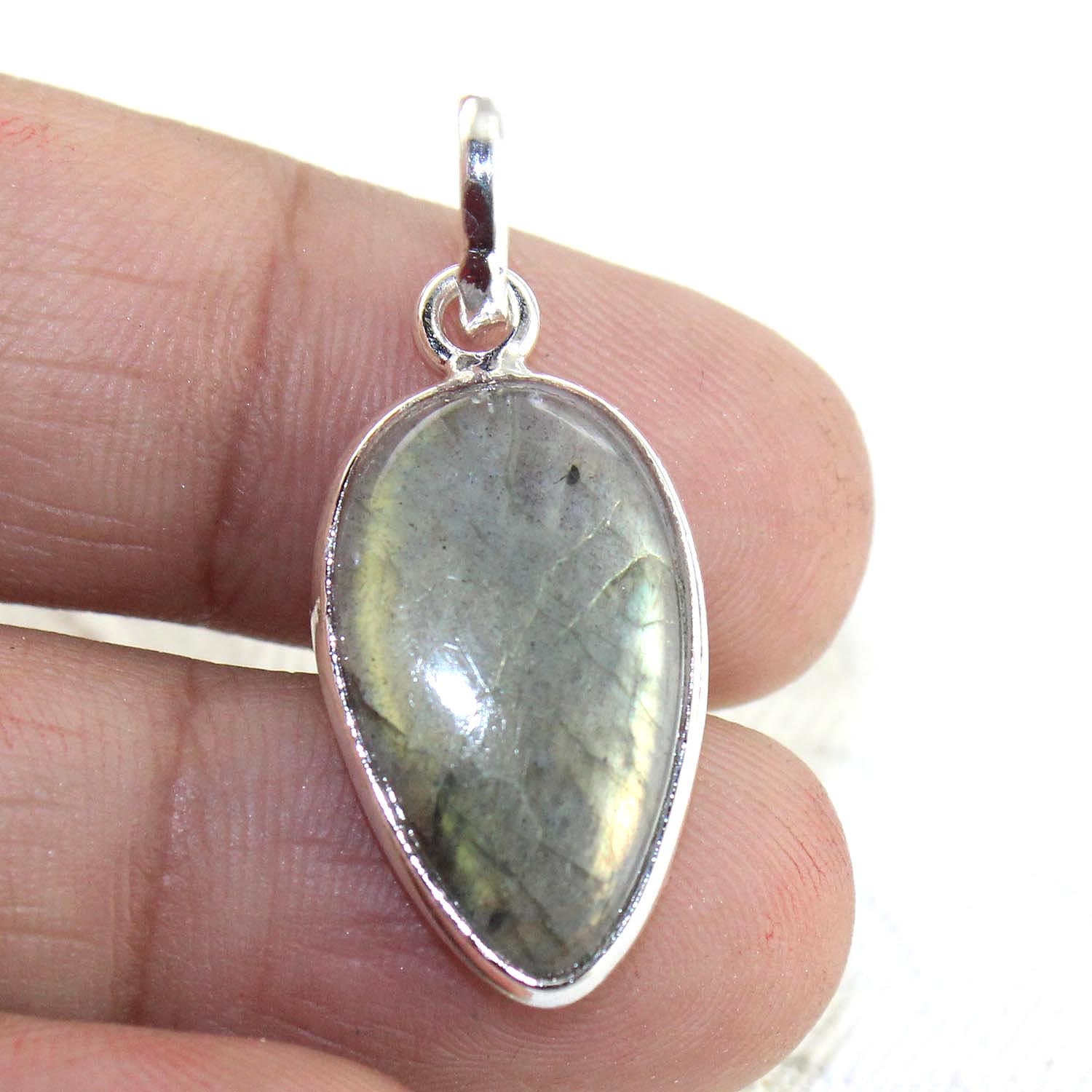 Natural Rainbow Fire Labradorite Pendants Silver Plated Bezel - Etsy