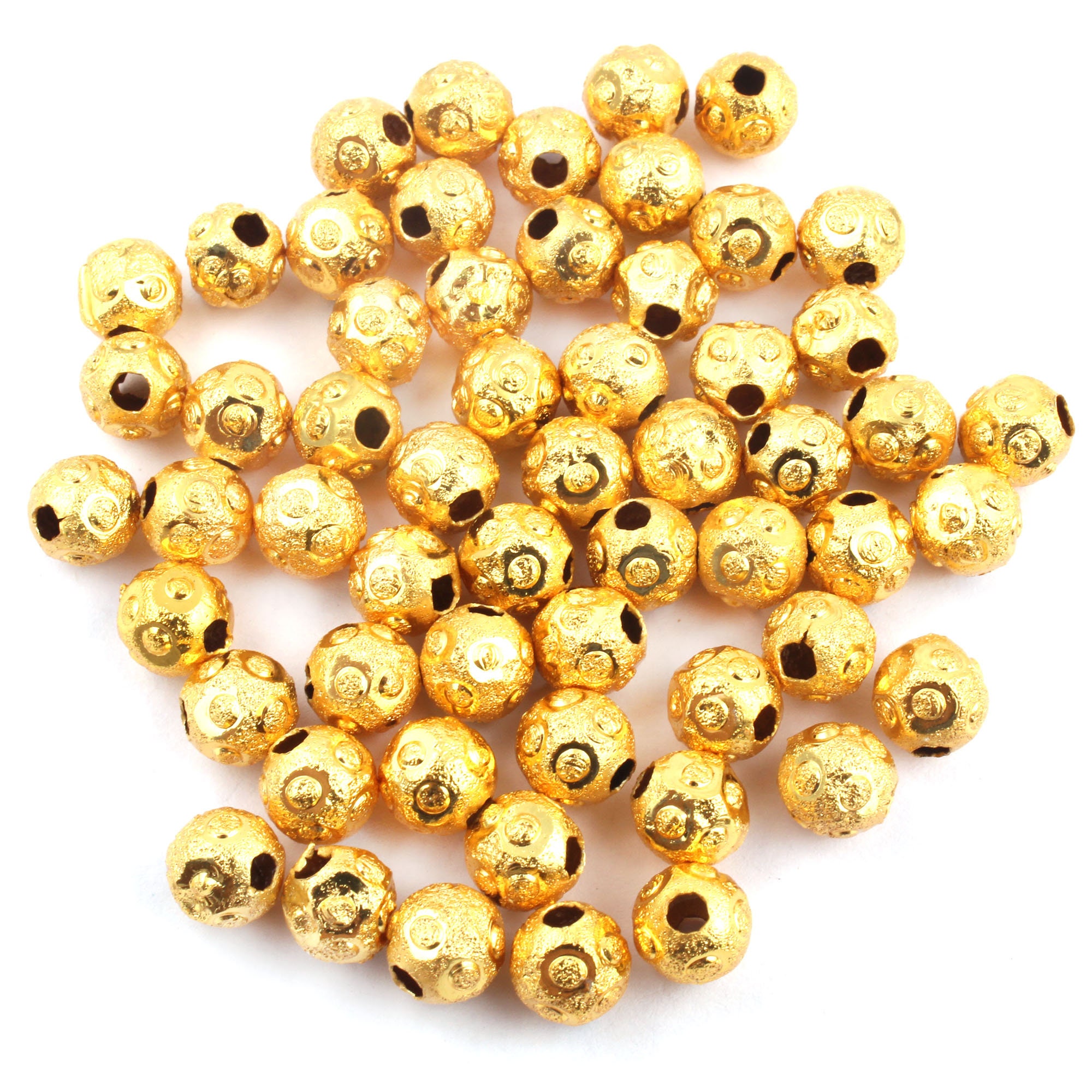 5mm Designer Gold Round Ball Beads Round Ball Brass Beads | Etsy