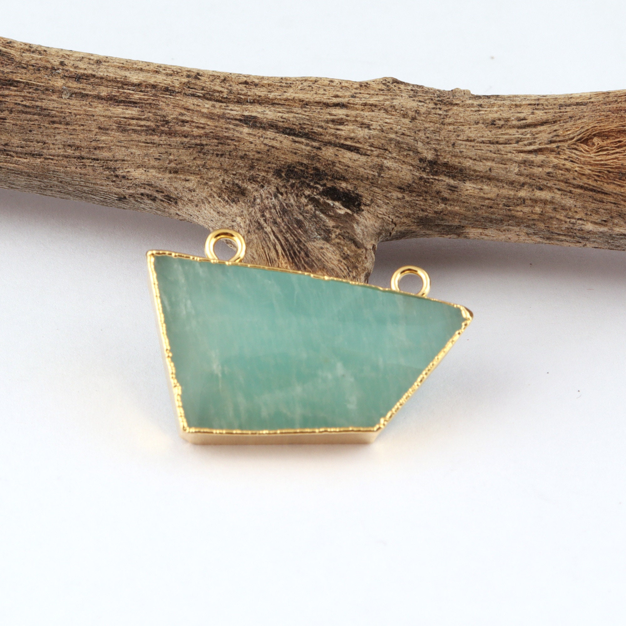 Natural Dendrite Opal Amazonite Turquoise Gold Plated Double | Etsy