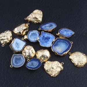 Blue Geode Druzy, Natural Geode Druzy Connectors, Connector Lots ...