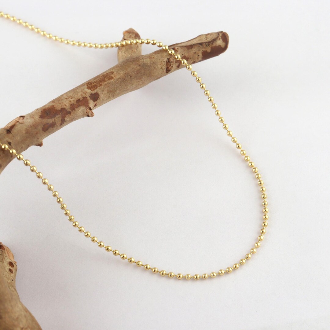 18k Gold Plated Brass Bead Ball Chain Necklace: Satellite DIY Jewelry ...