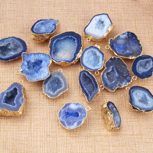 Blue Geode Druzy, Natural Geode Druzy Connectors, Connector Lots ...
