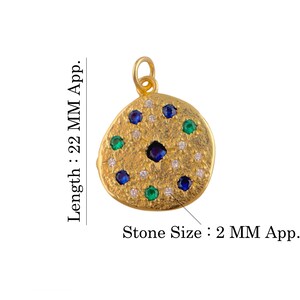 18k Gold Plated Round Coin Pendant Charms, Gold Geometry Pendant ...