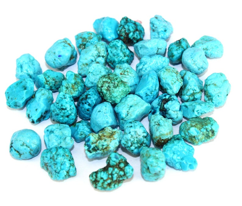 Treated Raw Blue Turquoise Natural Rough Turquoise Gemstone | Etsy