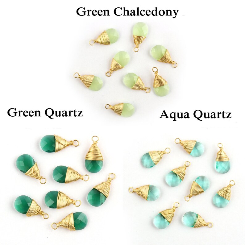 Pear Shape Wire Wrapped Pendant Hydro Quartz Teardrop Charms | Etsy