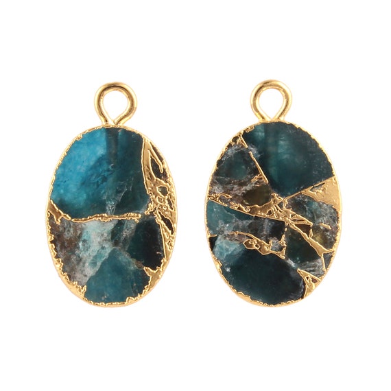 Jewelry & Beauty Pendants Mojave Copper Jade Gemstone Rectangle Shape ...