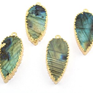 Natural Spectrolite Rainbow Fire Labradorite Mixed Shape Gold Plated ...