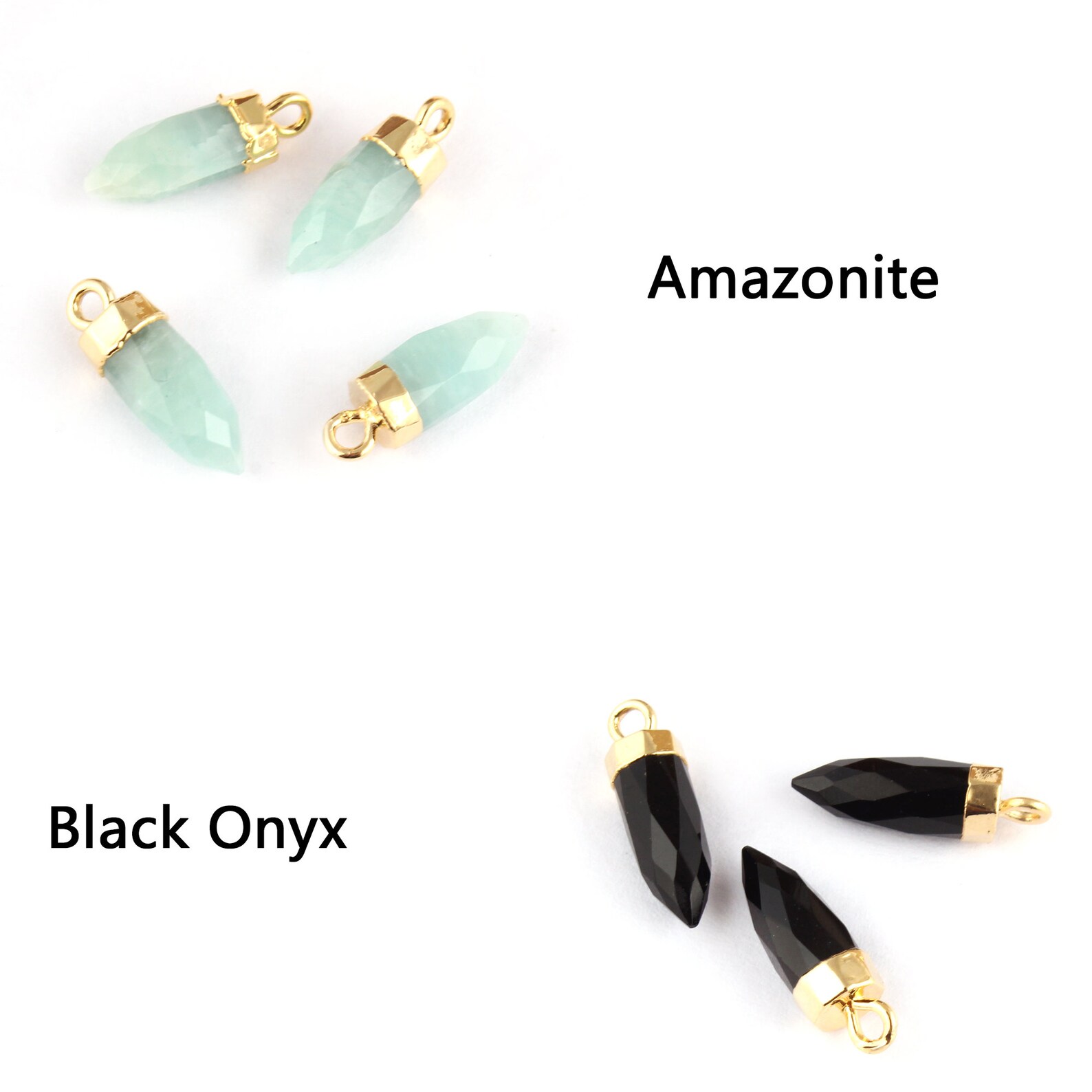 Natural Gemstone Faceted Bullet Shape Gold Plated Pendant - Etsy India