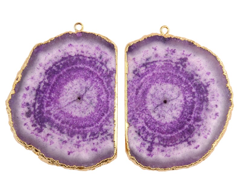 Purple Blue Solar Quartz Natural Solar Quartz Gold Plated - Etsy