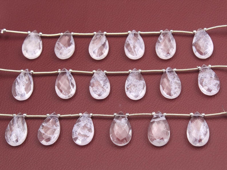 6 Pcs 1 Strand White Rutile Faceted Brioletts White Rutile - Etsy