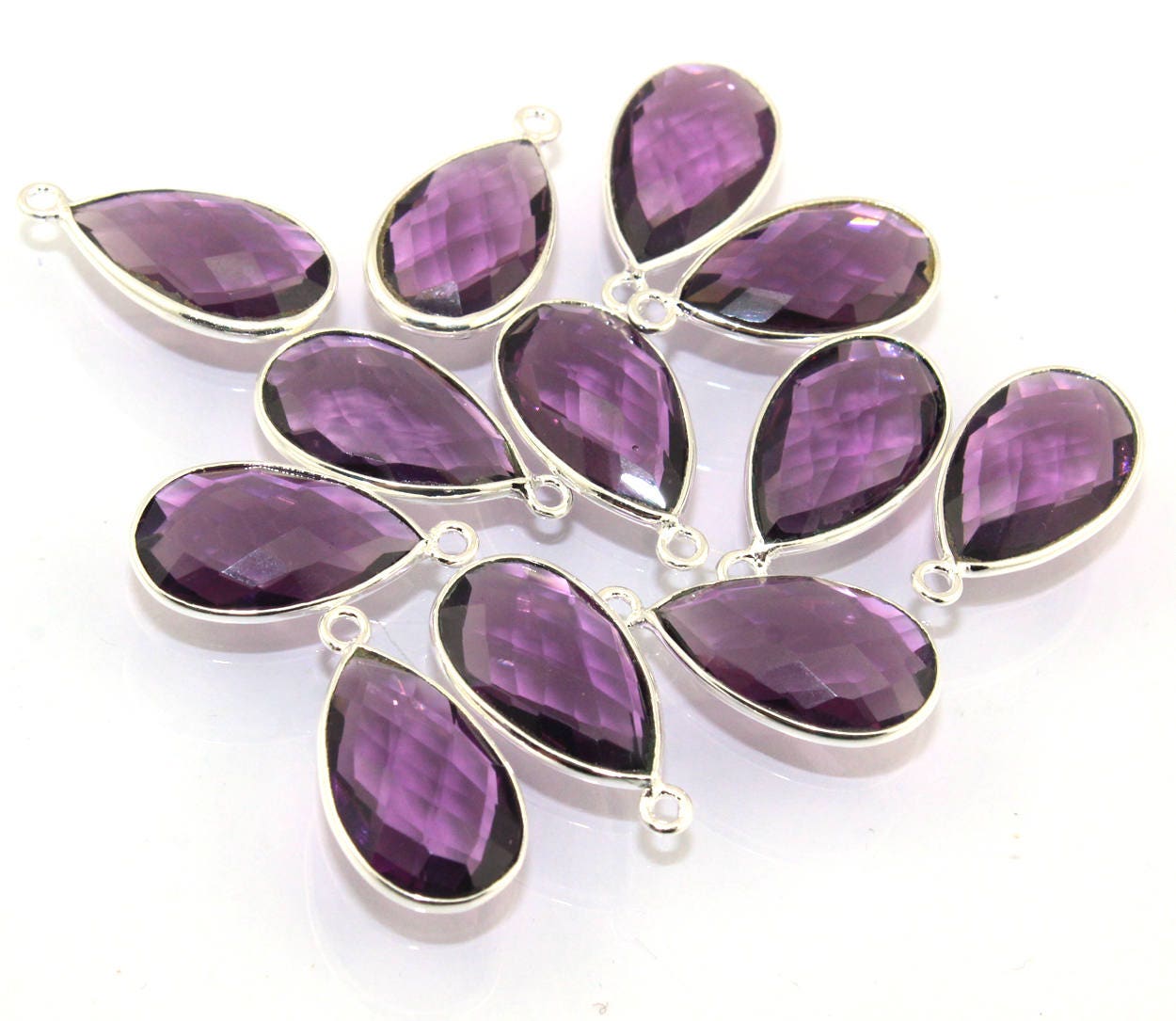 Rare Wholesale LOT OF 50 100 Pcs Tear Drop Purple Amethyst - Etsy UK