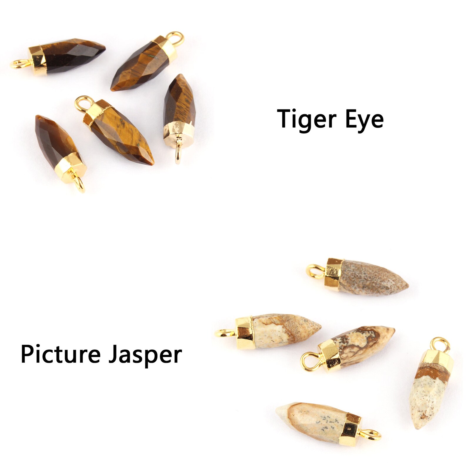 Buy Natural Gemstone Faceted Bullet Shape Gold Plated Pendant Online in ...
