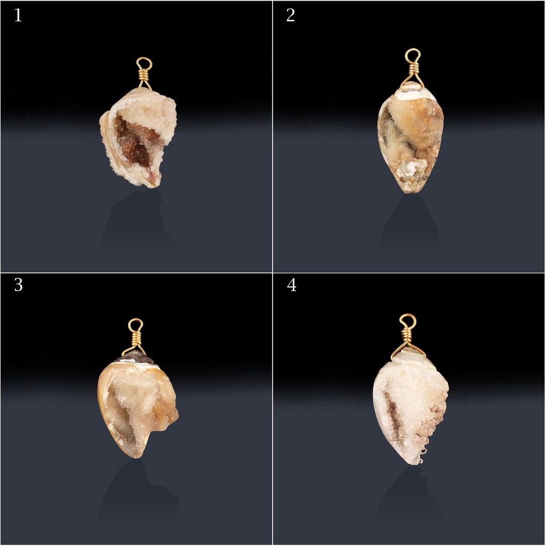 Elegant Assorted Shell Druzy Gemstone for Making Pendant, Healing Power ...