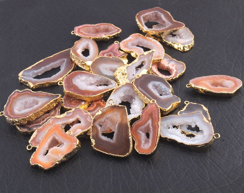 Rust Orange Geode Slice Natural Geode Slice Pendant - Etsy
