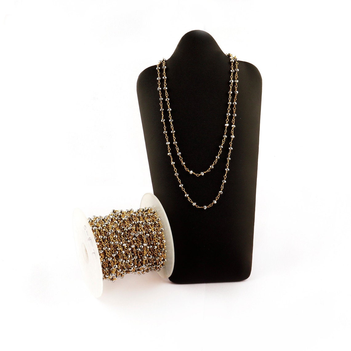 Faceted Pyrite Rosary Chain Rosary Beads Chain Gold Plated - Etsy