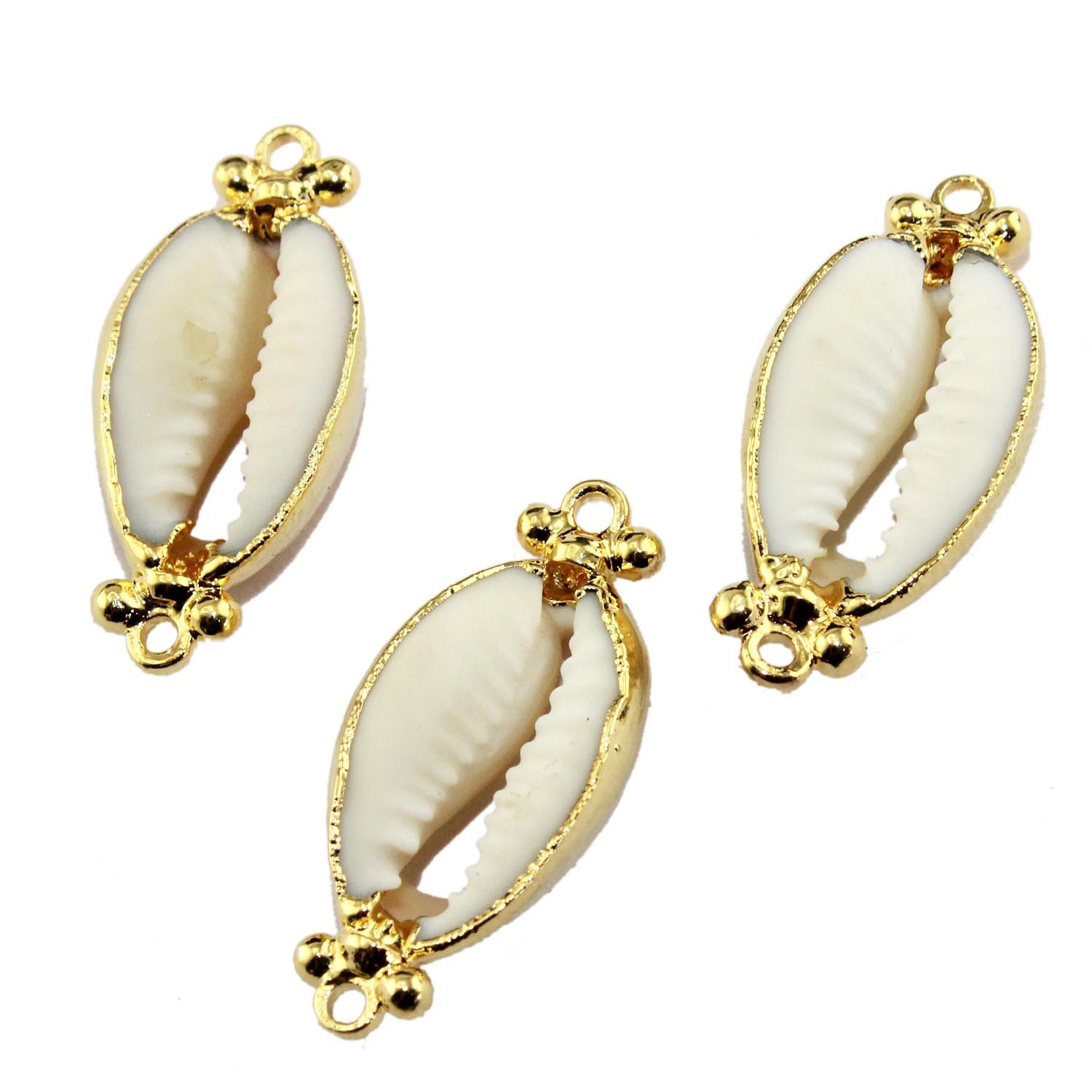 Natural Cowrie Shells Gold Plated Bracelet Connectors Gold | Etsy