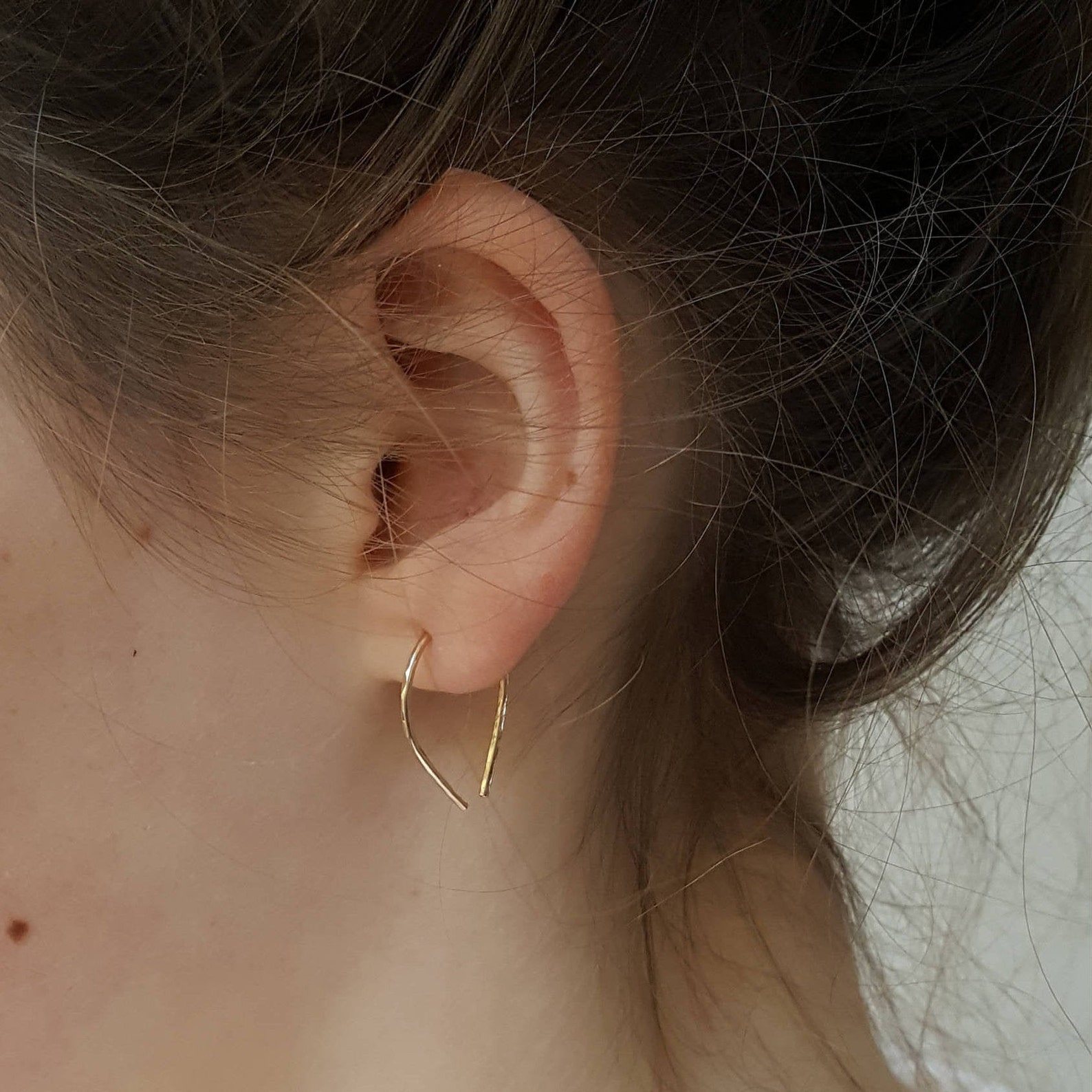 Gold Hammered Teardrop Hoops in Five Sizes Small Gold Filled | Etsy