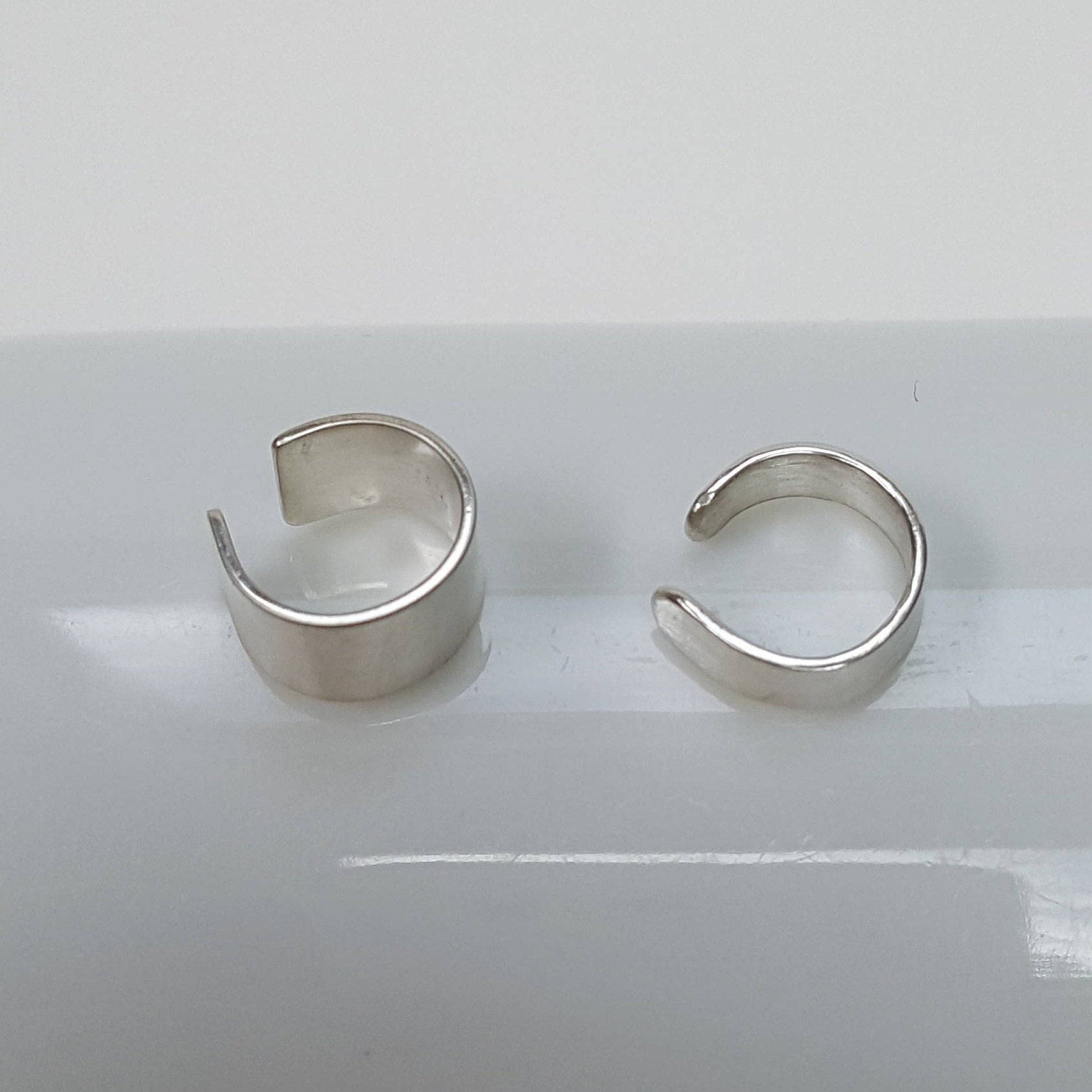 Silver Ear Cuff Smooth or Textured Sterling Silver - Etsy