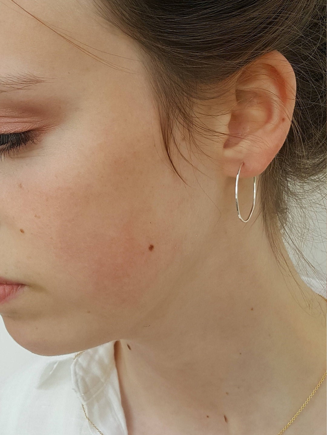 Silver Hoop Earrings - Small Hammered 1 Inch Sterling Silver Hoop ...