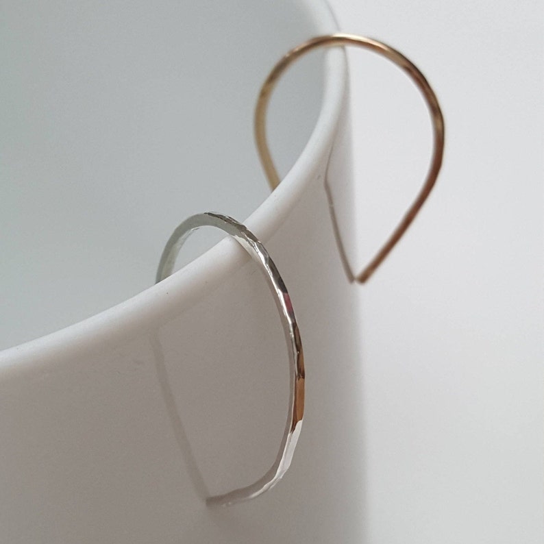 Gold Hammered Teardrop Hoops in Five Sizes Small Gold Filled | Etsy