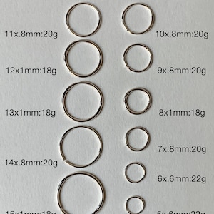 Conch Hoops - Hammered Cartilage Hoops in Gold or Silver - Small ...