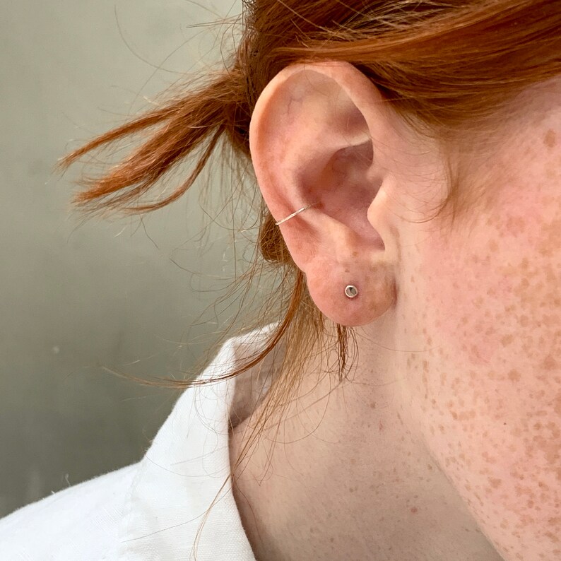 Silver Conch Hoops Hammered Cartilage Hoops In Gold or | Etsy