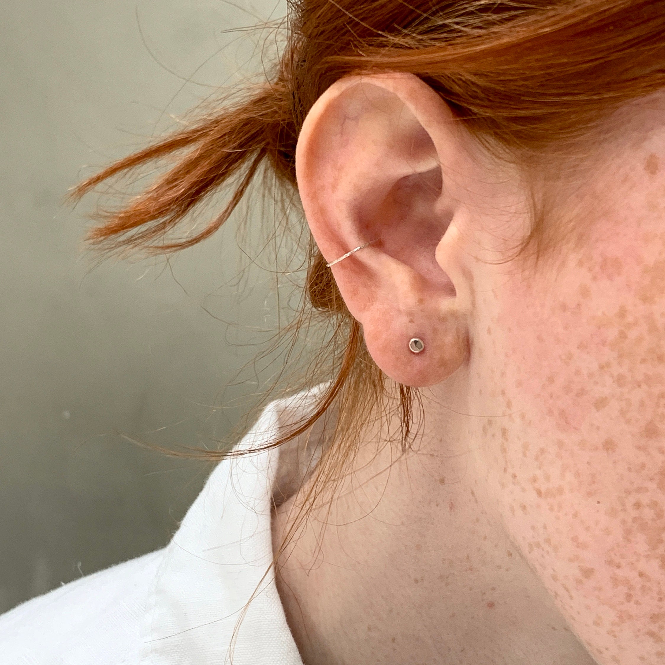 Silver Conch Hoops Hammered Cartilage Hoops In Gold or | Etsy