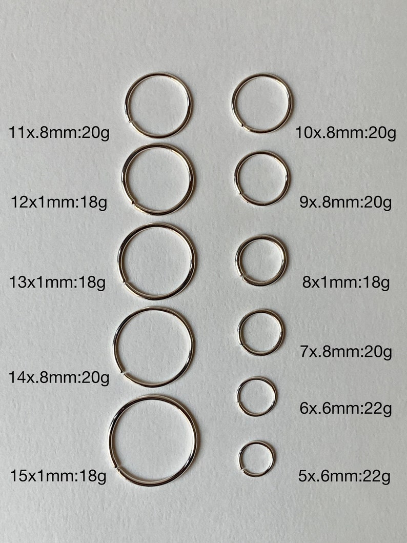 Tiny Conch Hoops in Gold or Silver - Helix Hoops - Nose Ring - Septum ...