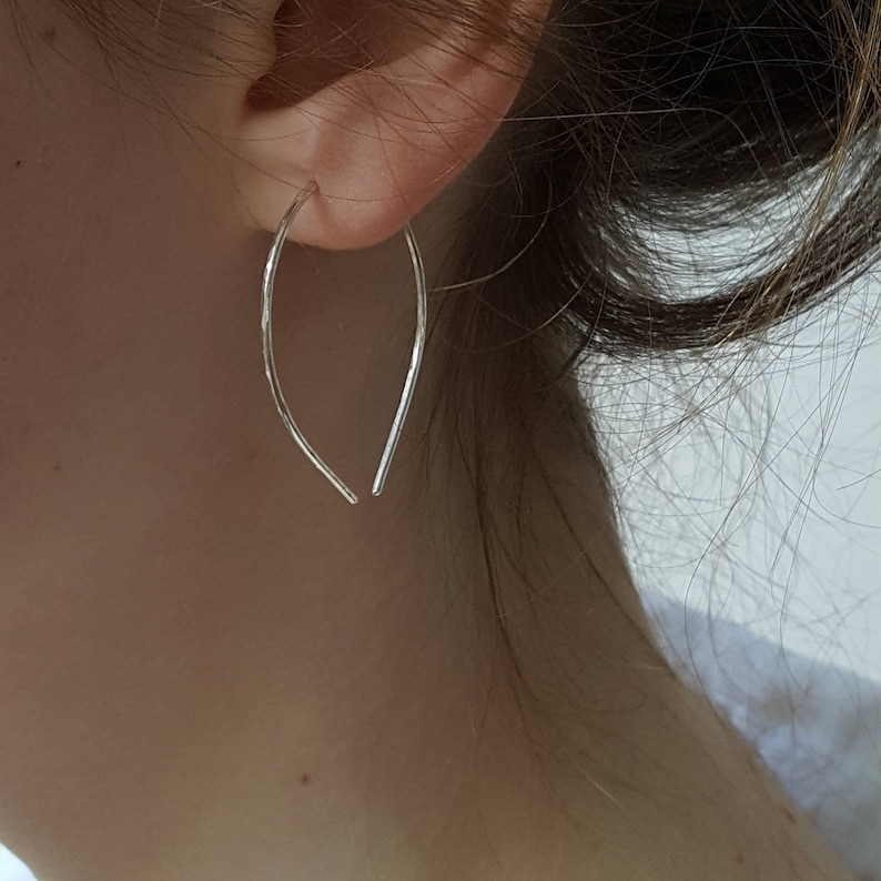 Gold Hammered Teardrop Hoops in Five Sizes Small Gold Filled | Etsy