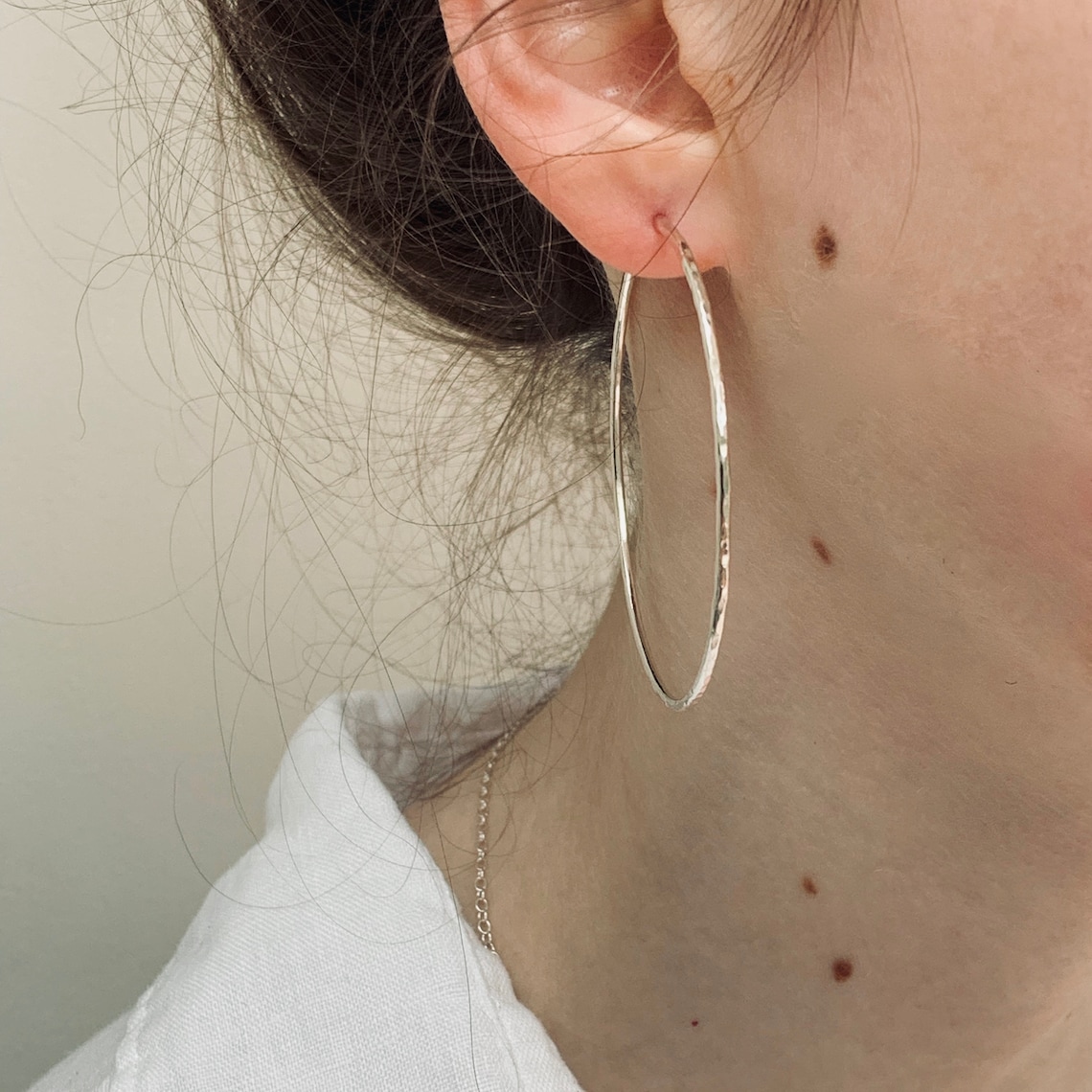 Gold or Silver Hammered Hoop Earrings | Etsy