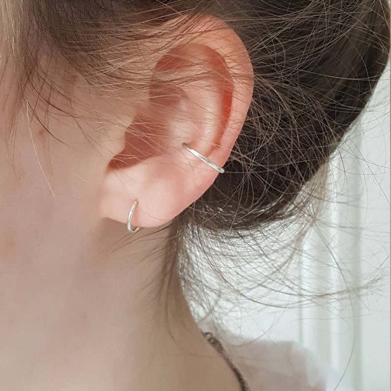 Silver Skinny Ear Cuff Dainty No Piercing Silver Ear Cuff - Etsy