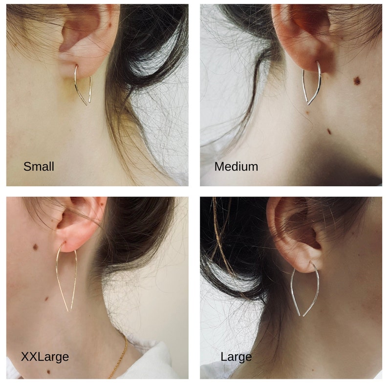 Gold Hammered Teardrop Hoops in Five Sizes Small Gold Filled | Etsy