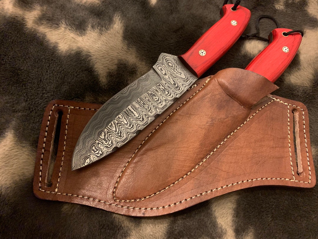 Symbols of Love Red Micarta Sheet With Damascus Steel Best Horizontal ...